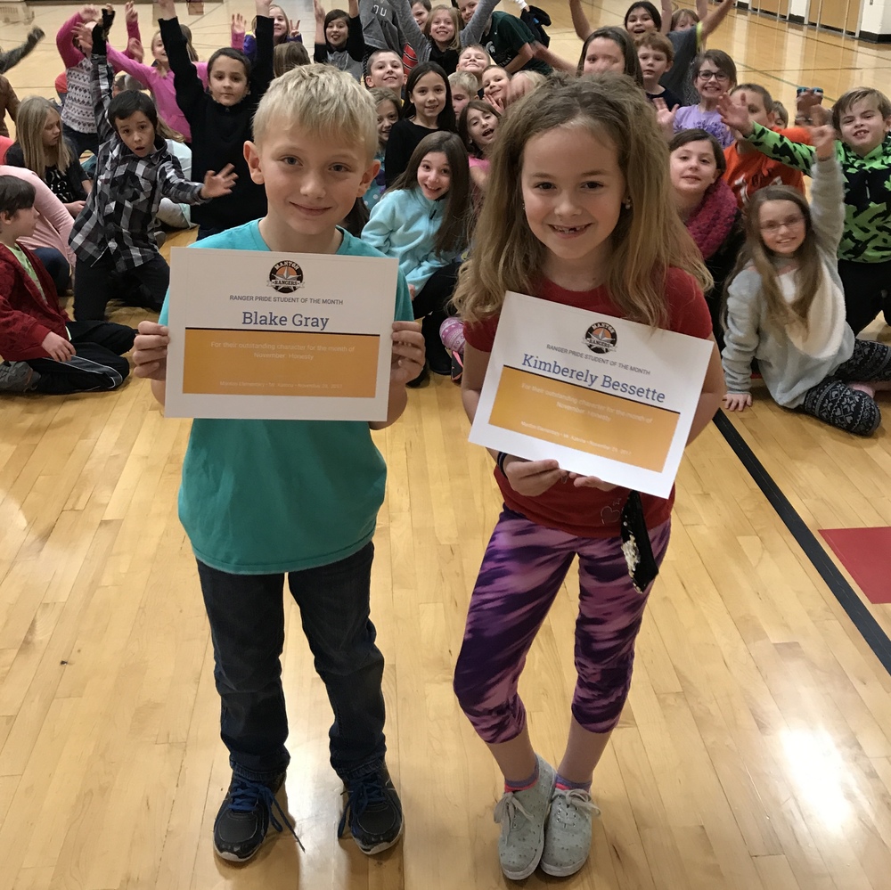 3rd Grade Ranger Pride Student of the Month | Manton Elementary School